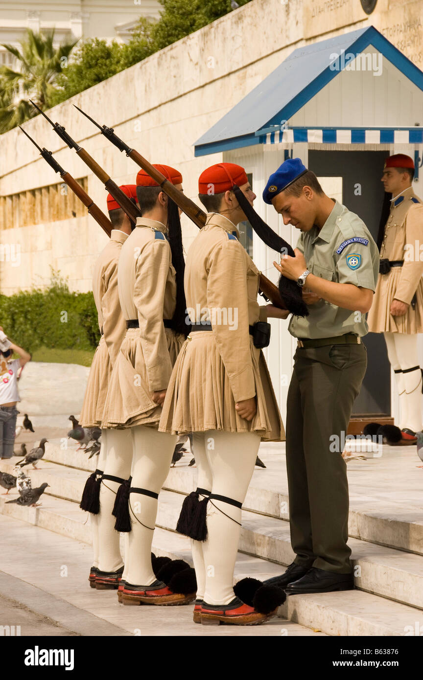 change of guards at the Parliament Building in Athens Greece Stock ...
