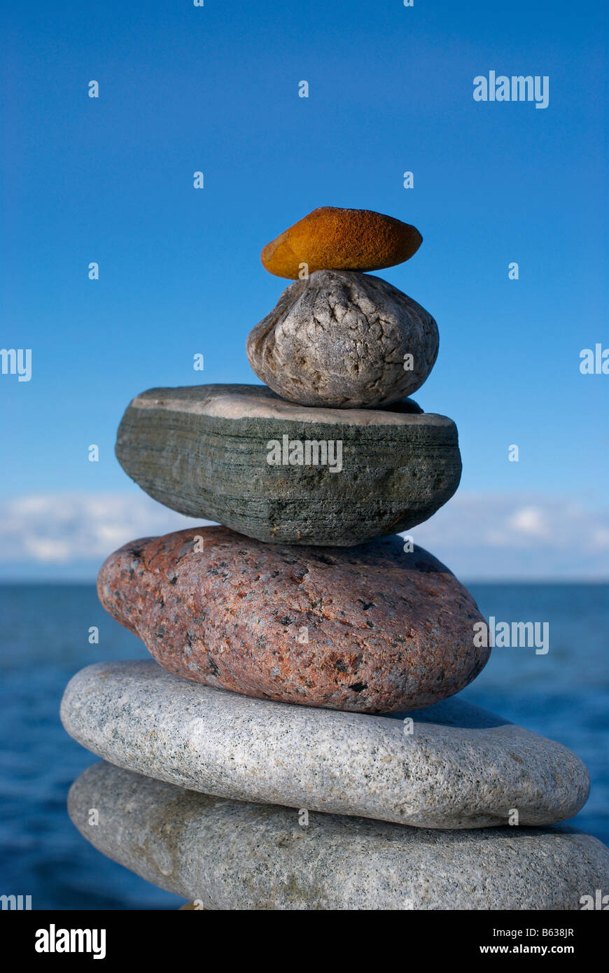 Stack of pebbles on the beach Stock Photo - Alamy