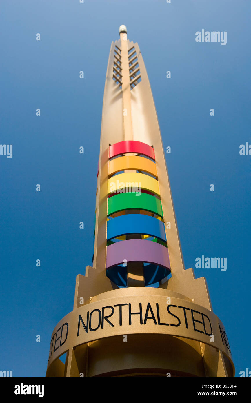 Low angle view of a sculpture, Boystown, Northalsted, Chicago, Illinois ...