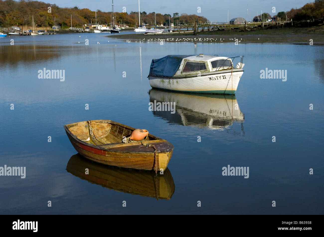 Two Boats, Wootton Creek, Isle of Wight, England, UK, GB Stock Photo ...