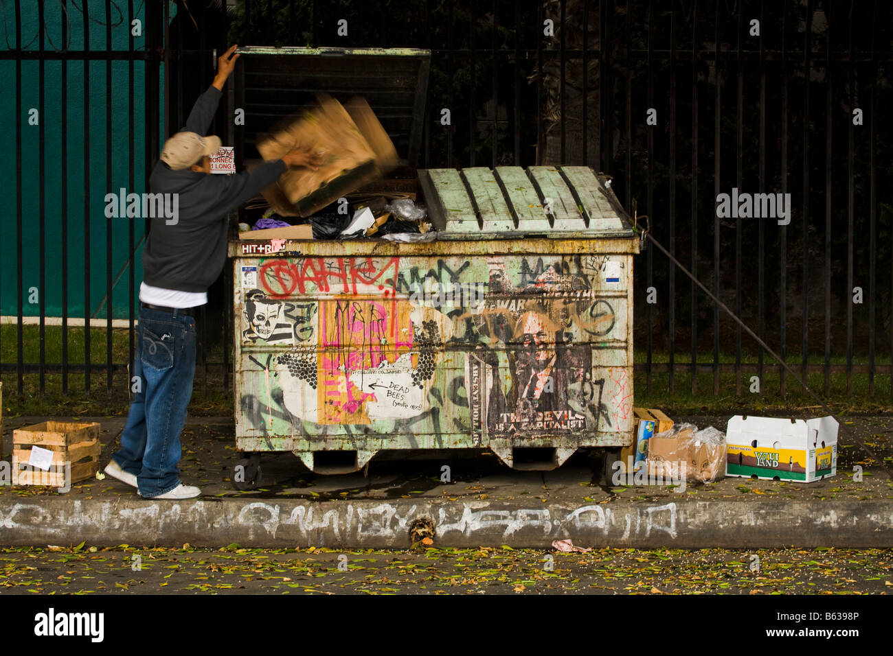 Tossing Garbage Los Angeles California United States of America Stock ...
