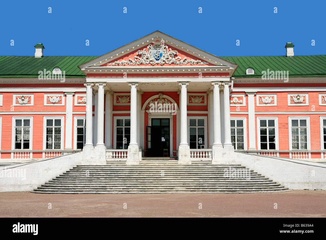 Facade of the 18th century neoclassical palace at Kuskovo Estate in ...