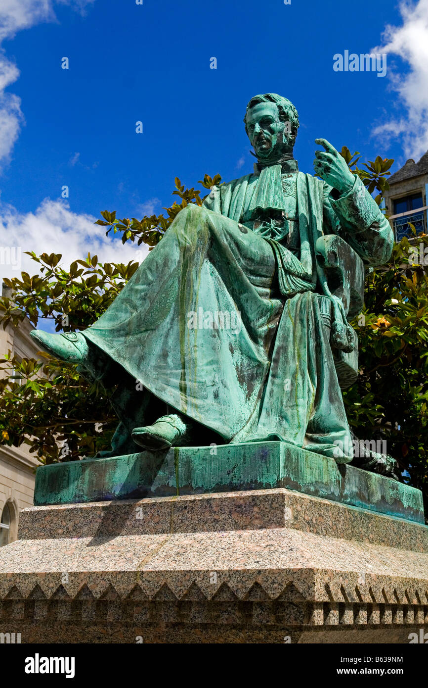 Statue of René-Théophile-Hyacinthe Laennec in Quimper, Brittany, a ...