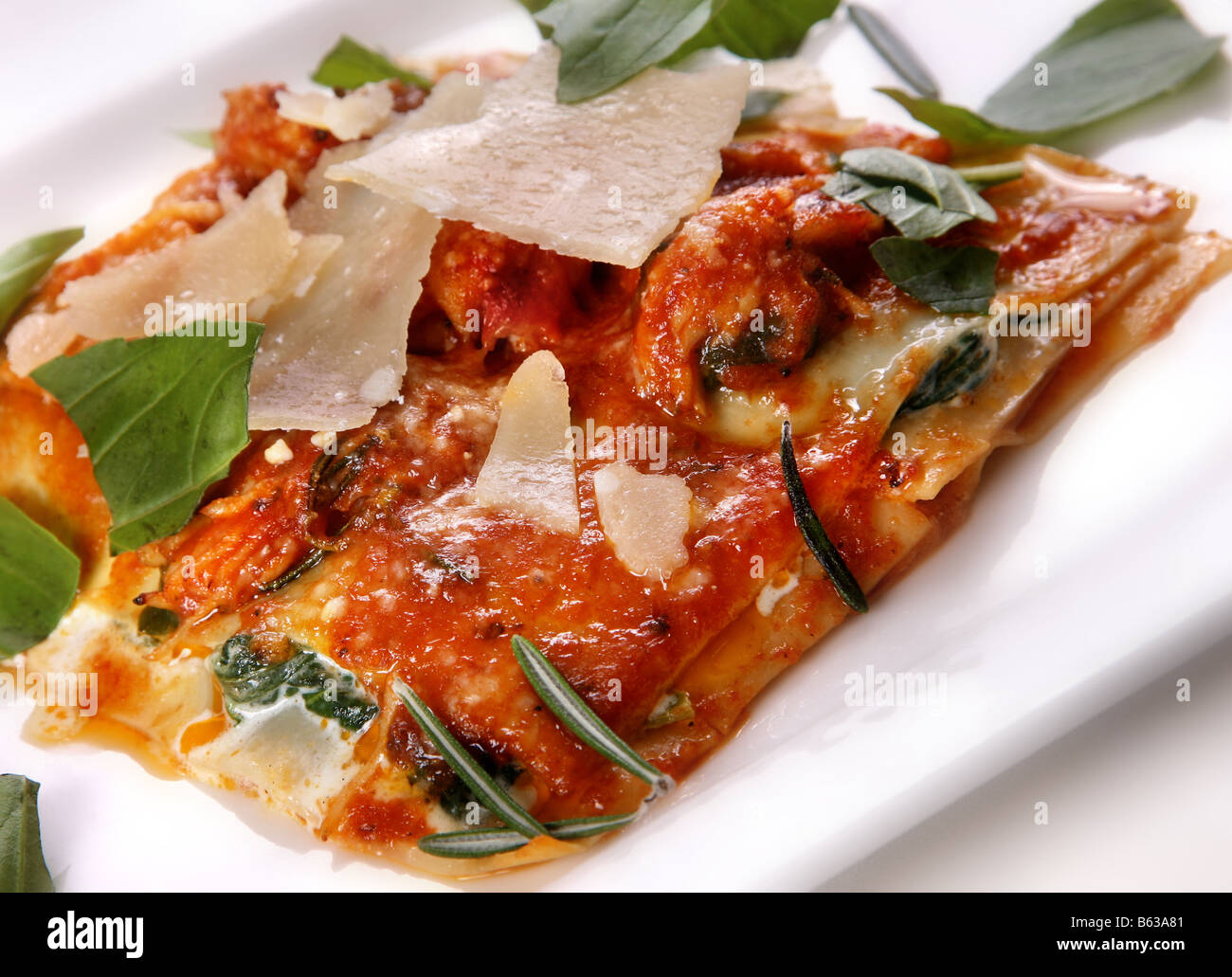 Italian food lasagna detail view with vegetable Stock Photo - Alamy