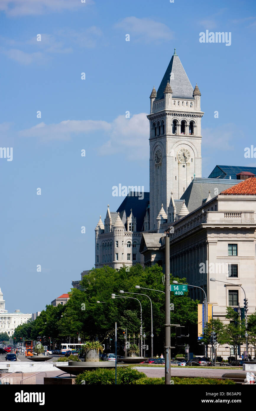 Clock tower in a city, Old Post Office building, Pennsylvania Avenue ...