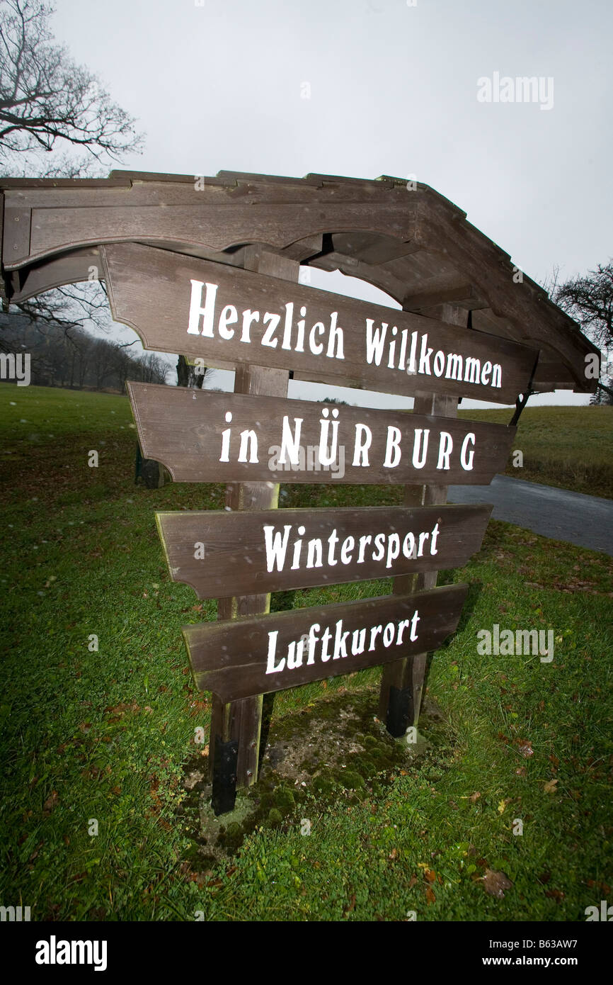 Nurburg village sign germany Stock Photo - Alamy