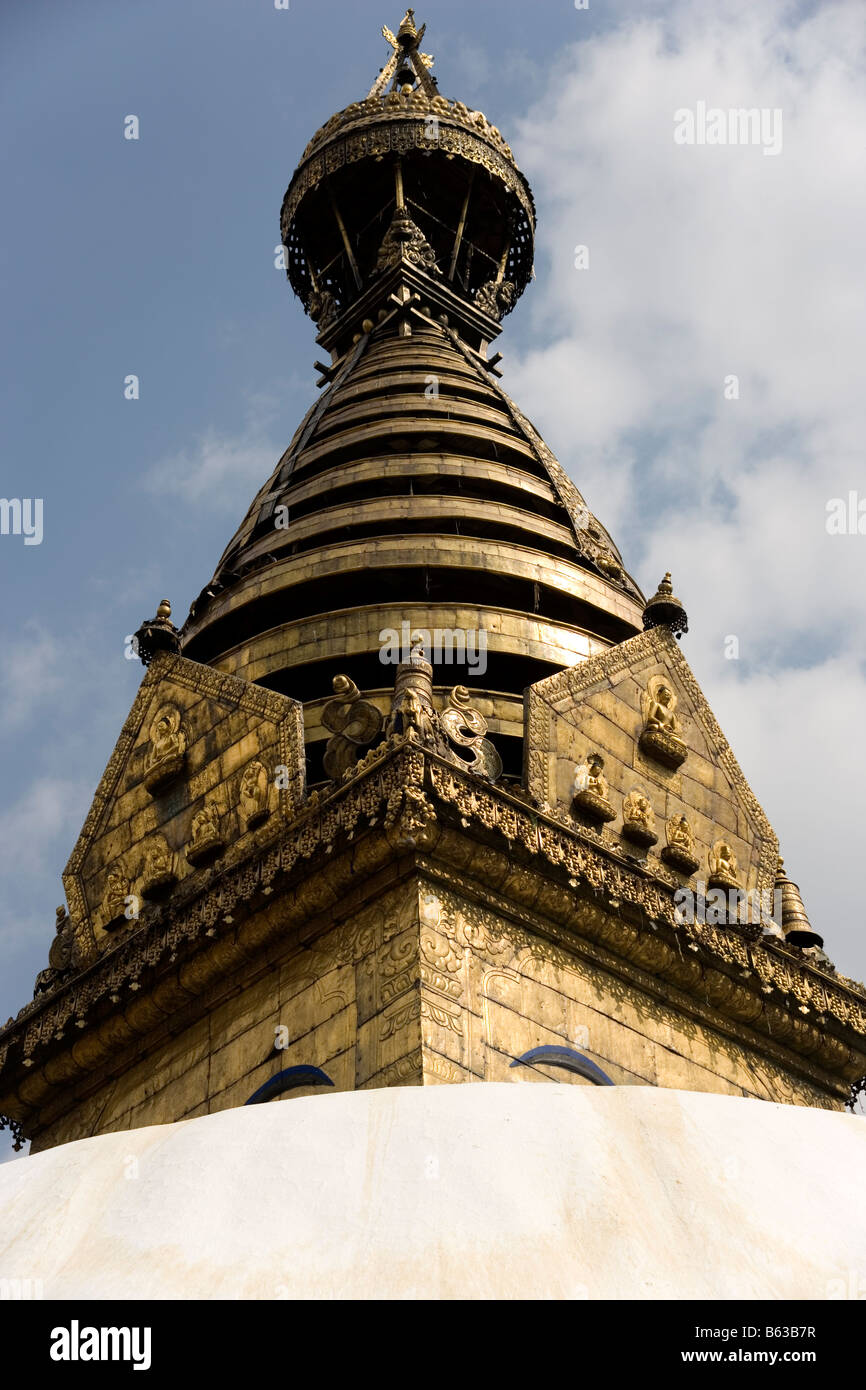 Buddhist gompa at the Buddhist temple of Swayambhunath the monkey ...