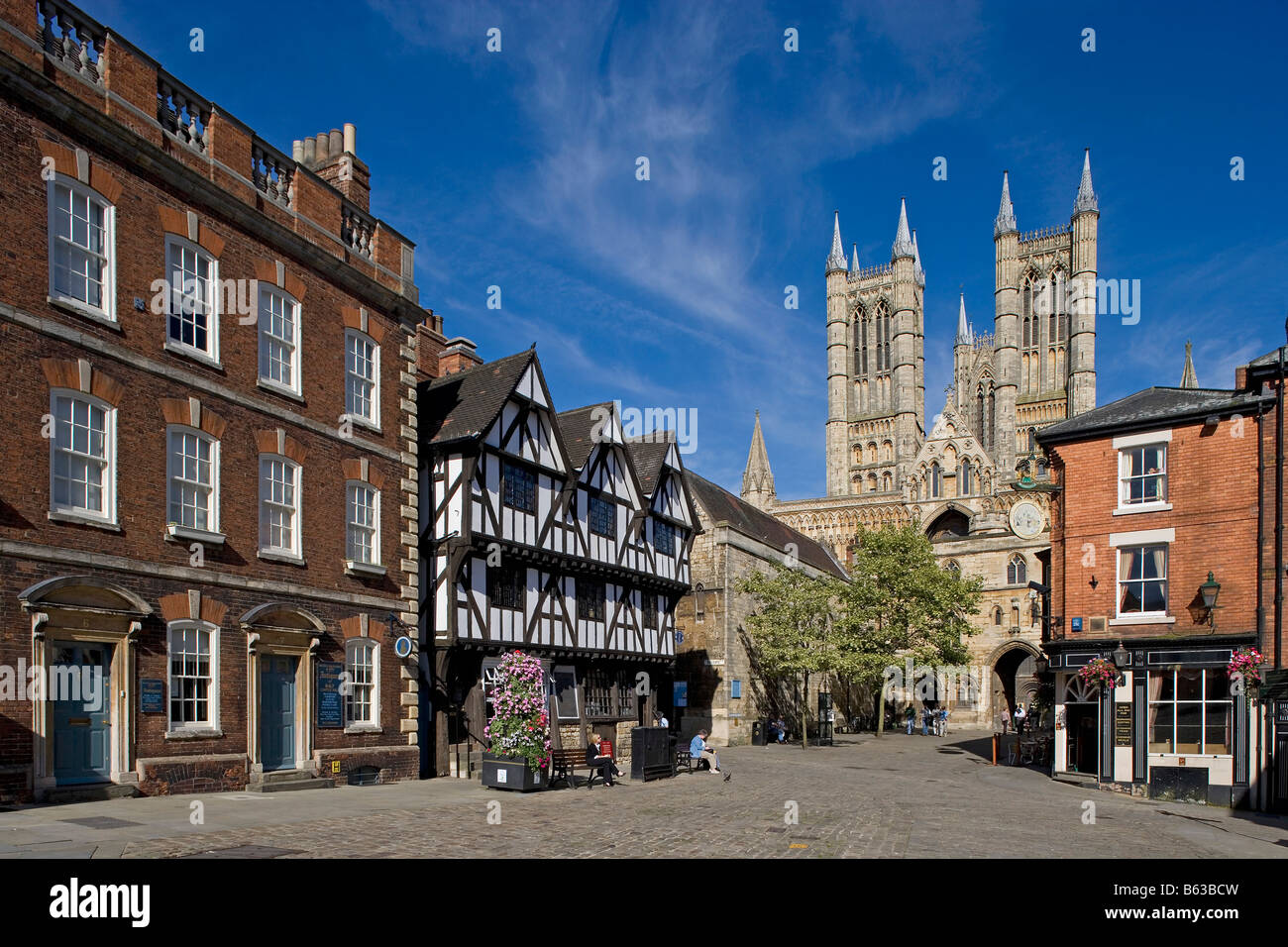 Lincoln Cathedral Exchequer Gate Town center typical houses ...