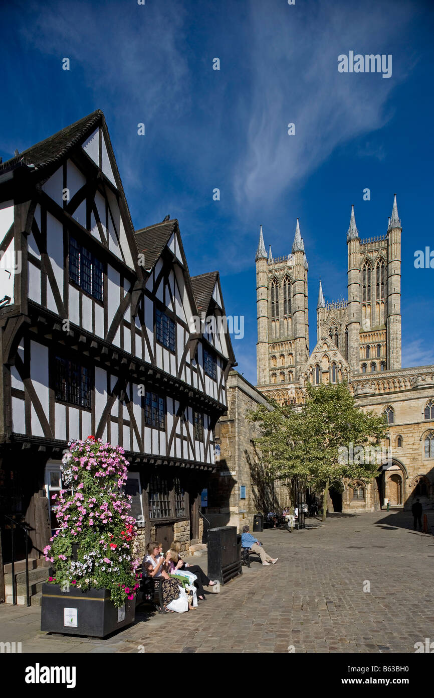 Lincoln Cathedral Exchequer Gate Town center typical houses ...