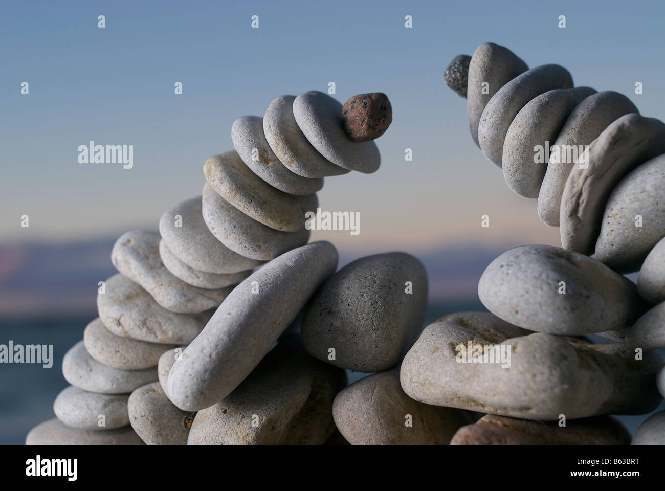 Stacks of pebbles Stock Photo - Alamy