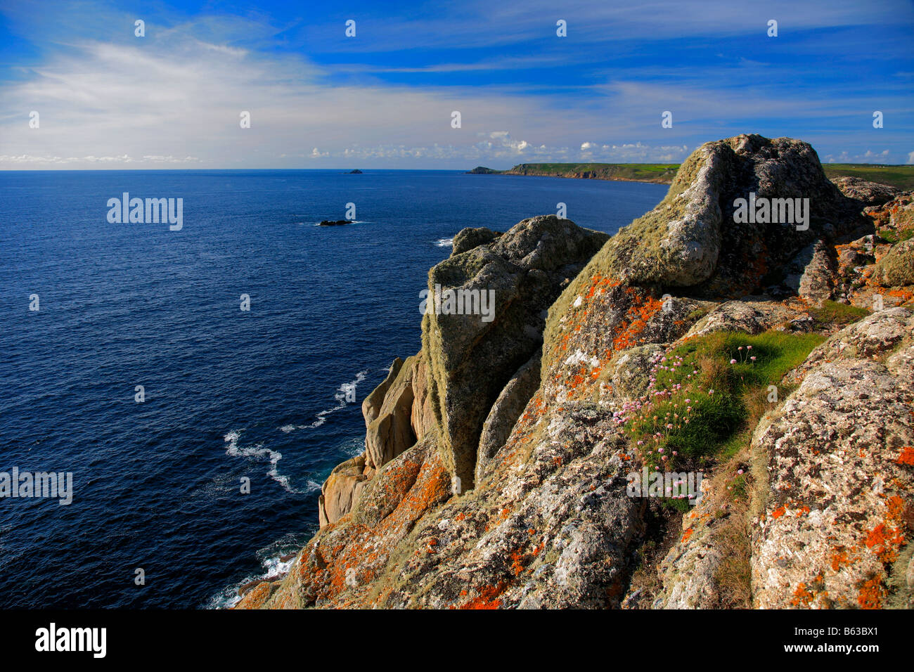 Sennan Cove Cliffs Landscape Cornwall England UK Britain Stock Photo ...