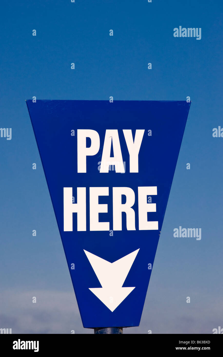 Pay Here sign at pay & display car park in the Uk Stock Photo - Alamy