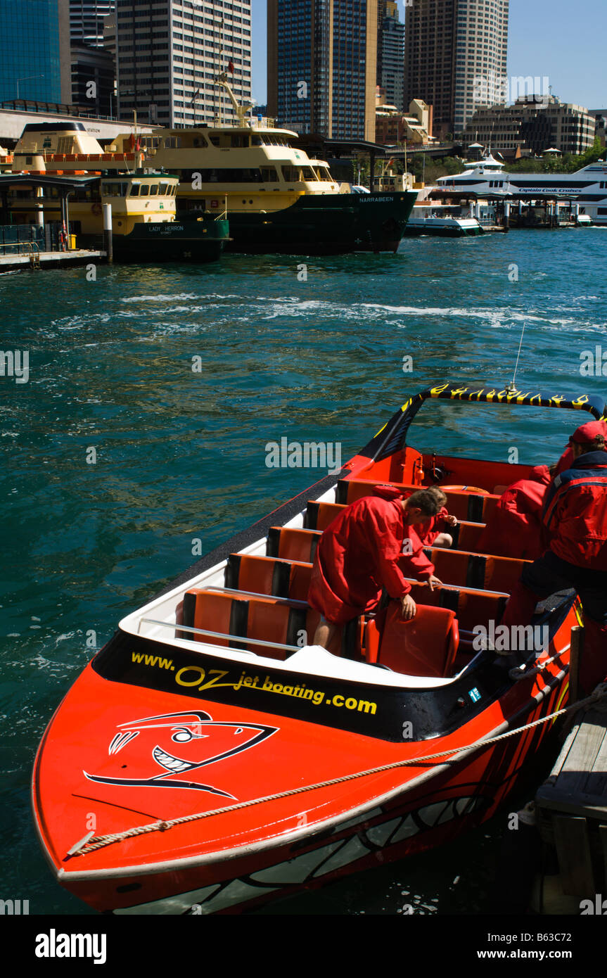Jet-boat in Sydney Harbour Stock Photo - Alamy