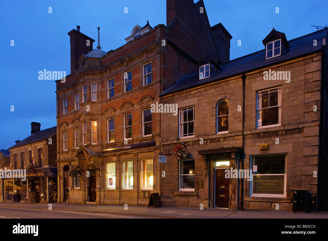 Matlock Town center typical houses Victorian style Derbyshire the ...