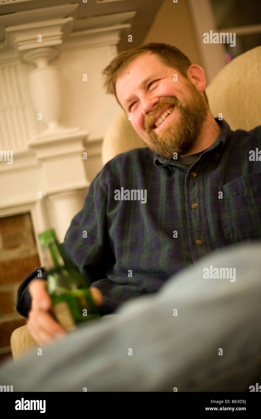 USA Maryland Fallston MR Portrait of Edwin Remsberg inside farmhouse on ...