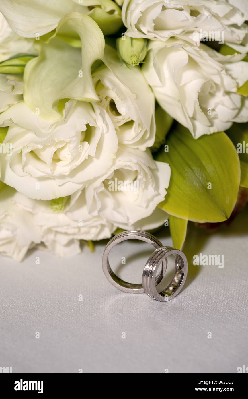 Two wedding bands up close Stock Photo - Alamy