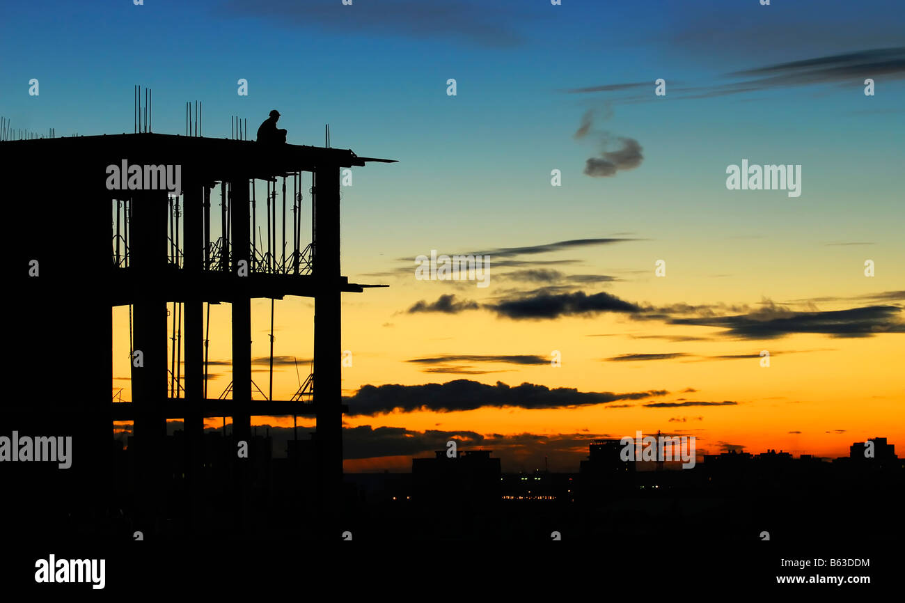 Lonely construction sitting edge unfinished hi-res stock photography ...