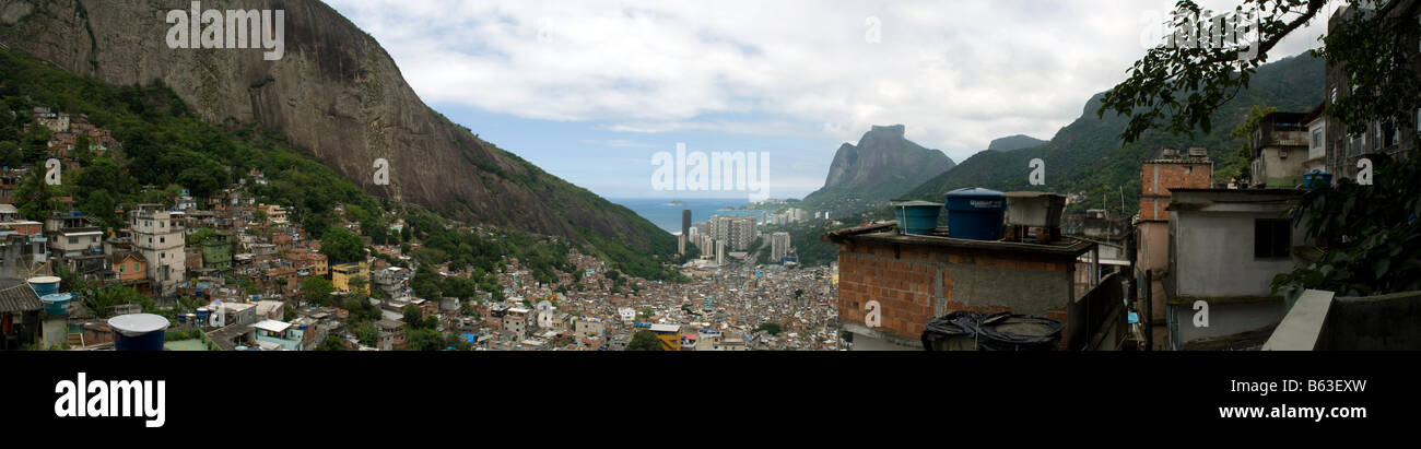 Panoramic view of Rocinha - the largest favela / slum in Rio de Janeiro ...