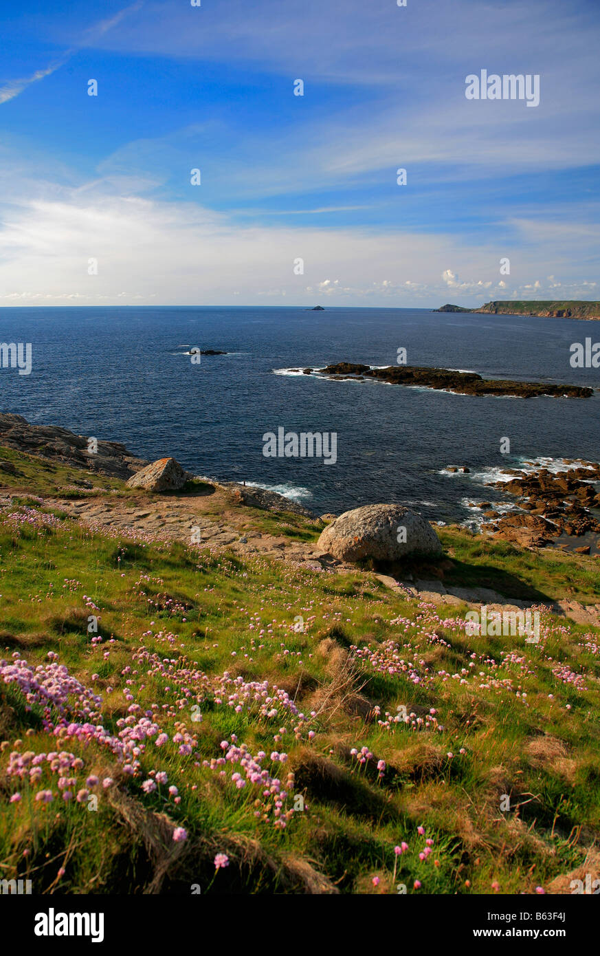 Sennan Cove Cliffs Landscape Cornwall England UK Britain Stock Photo ...
