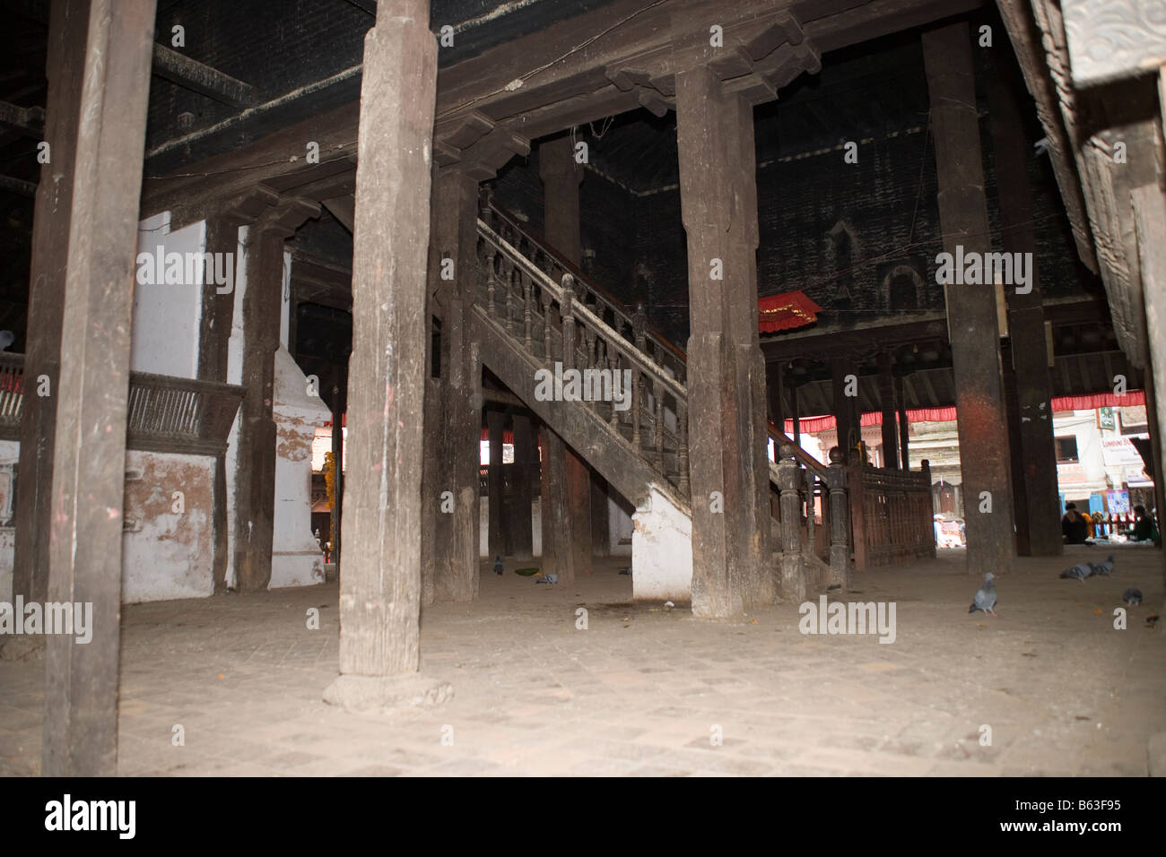 Inside an old Buddhist temple in central Kathmandu, Nepal Stock Photo ...