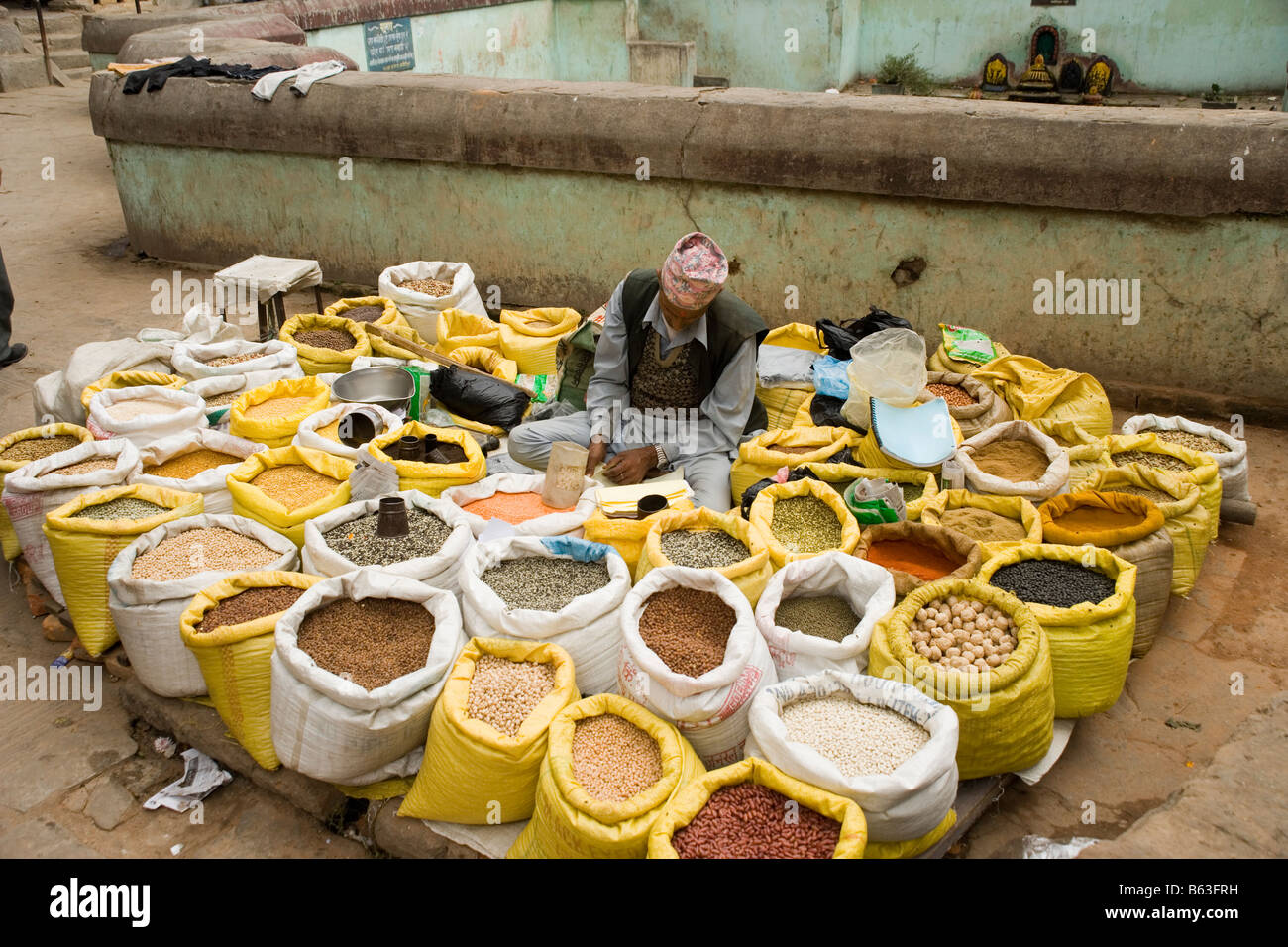 Food stall in central Kathmandu, Nepal Stock Photo - Alamy