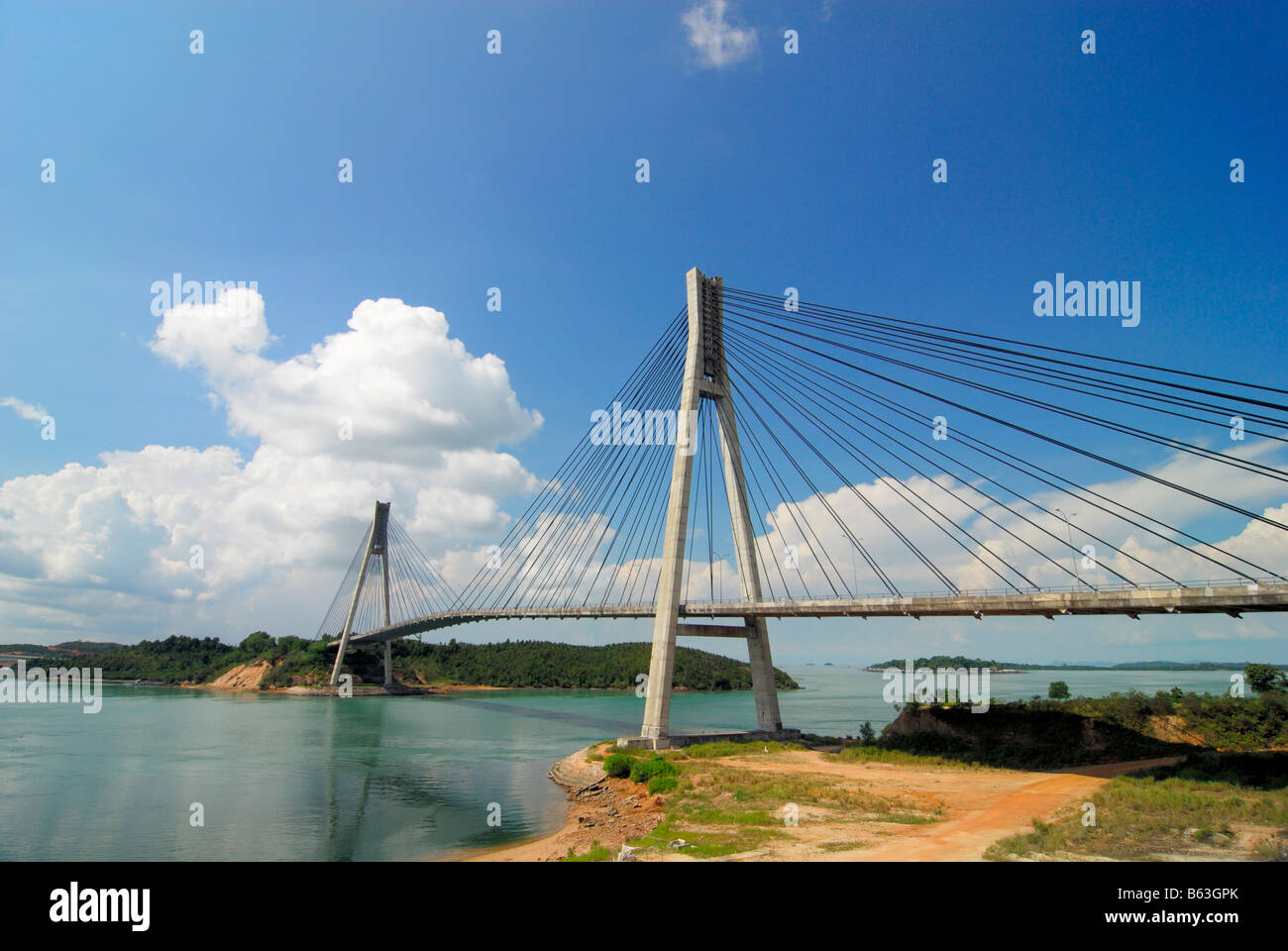 Suspension bridge in Riau province, Batam Stock Photo - Alamy