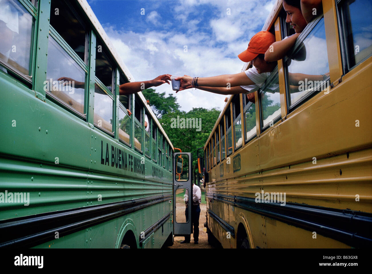HONDURAS / Copan. Buses in Copan Stock Photo - Alamy