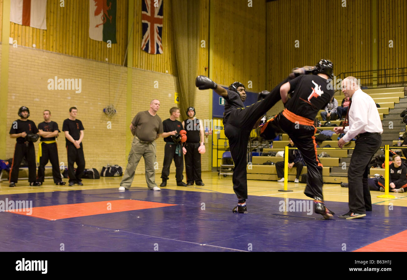 Competitors fighting in a kung fu tournament Stock Photo - Alamy