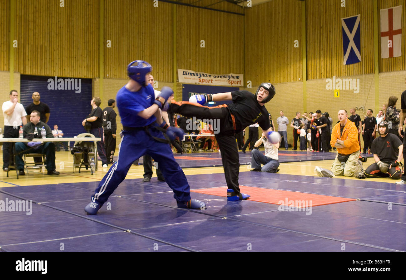 Competitors fighting in a kung fu tournament Stock Photo - Alamy