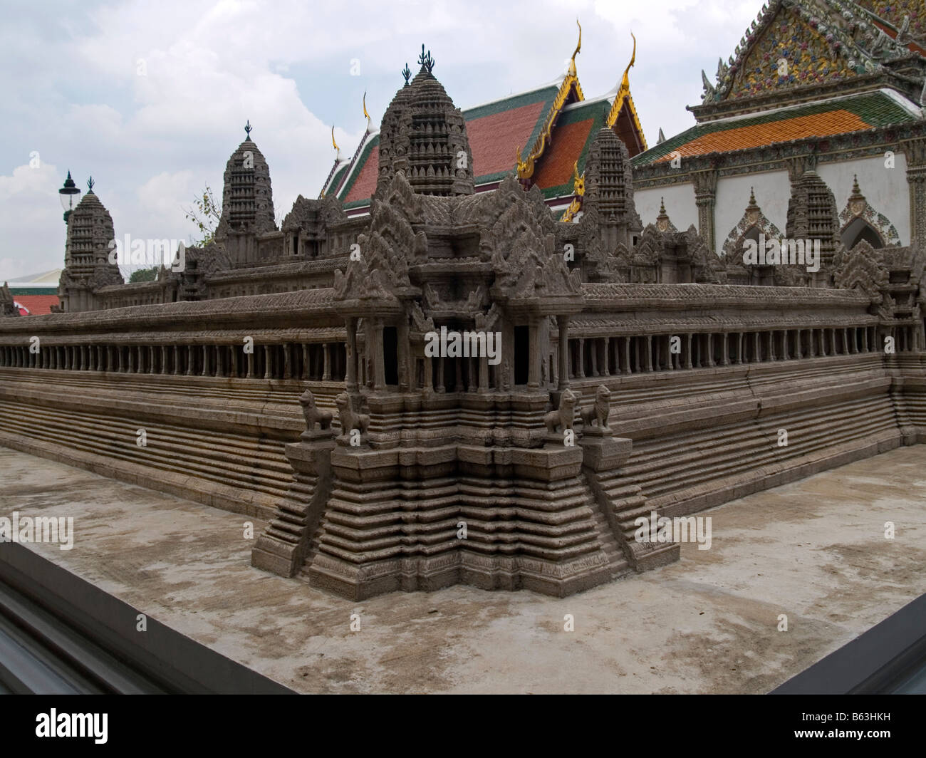 model of the temple of Angkor Wat at the Grand Palace in Bangkok ...