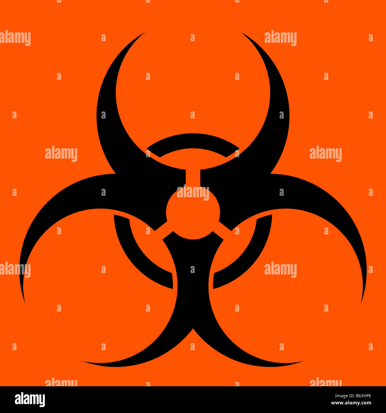 Biohazard symbol over an orange background Stock Photo - Alamy