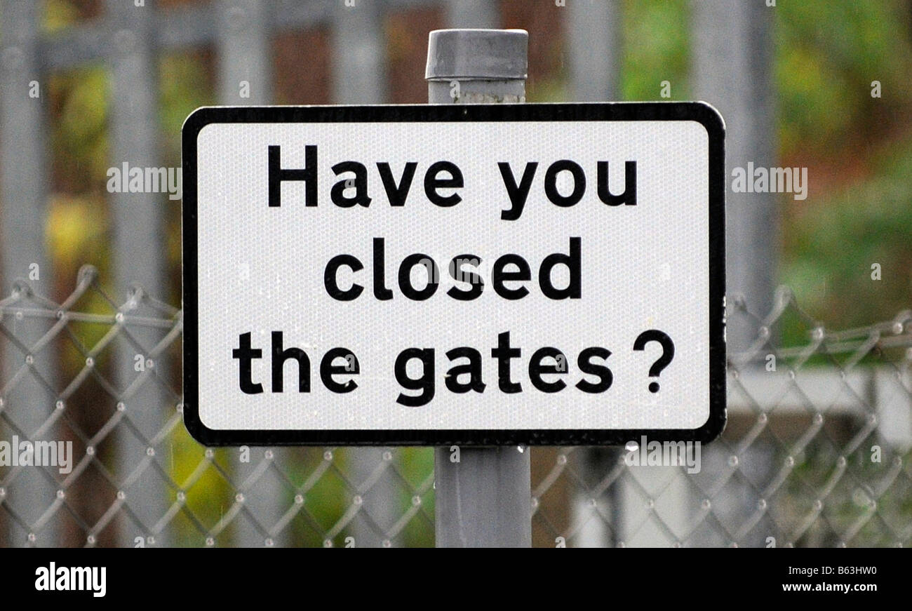 English british britain black lettering link fence chain hi-res stock ...