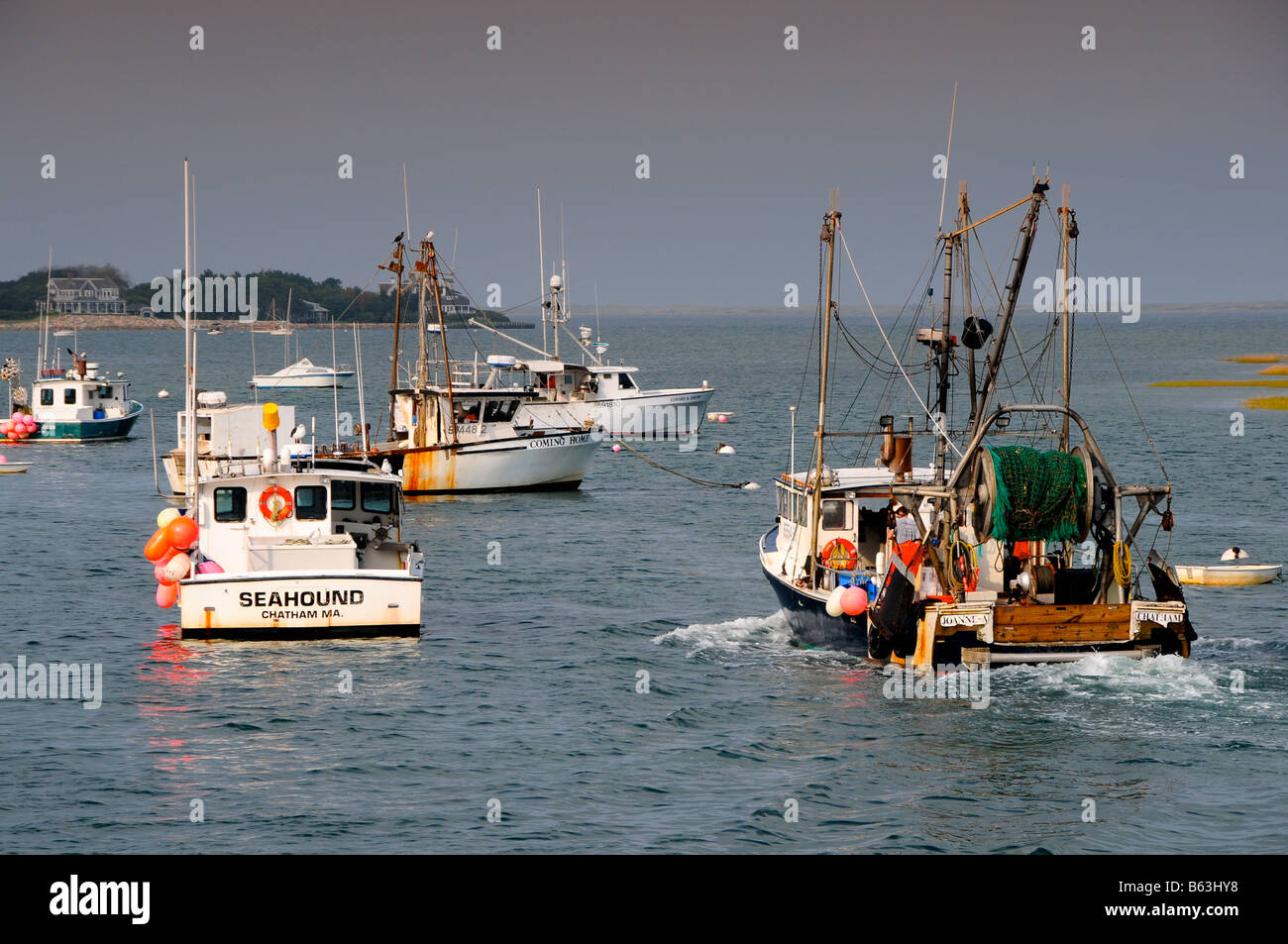 Fishing boats in the harbour, Chatham, Cape Cod, USA Stock Photo - Alamy