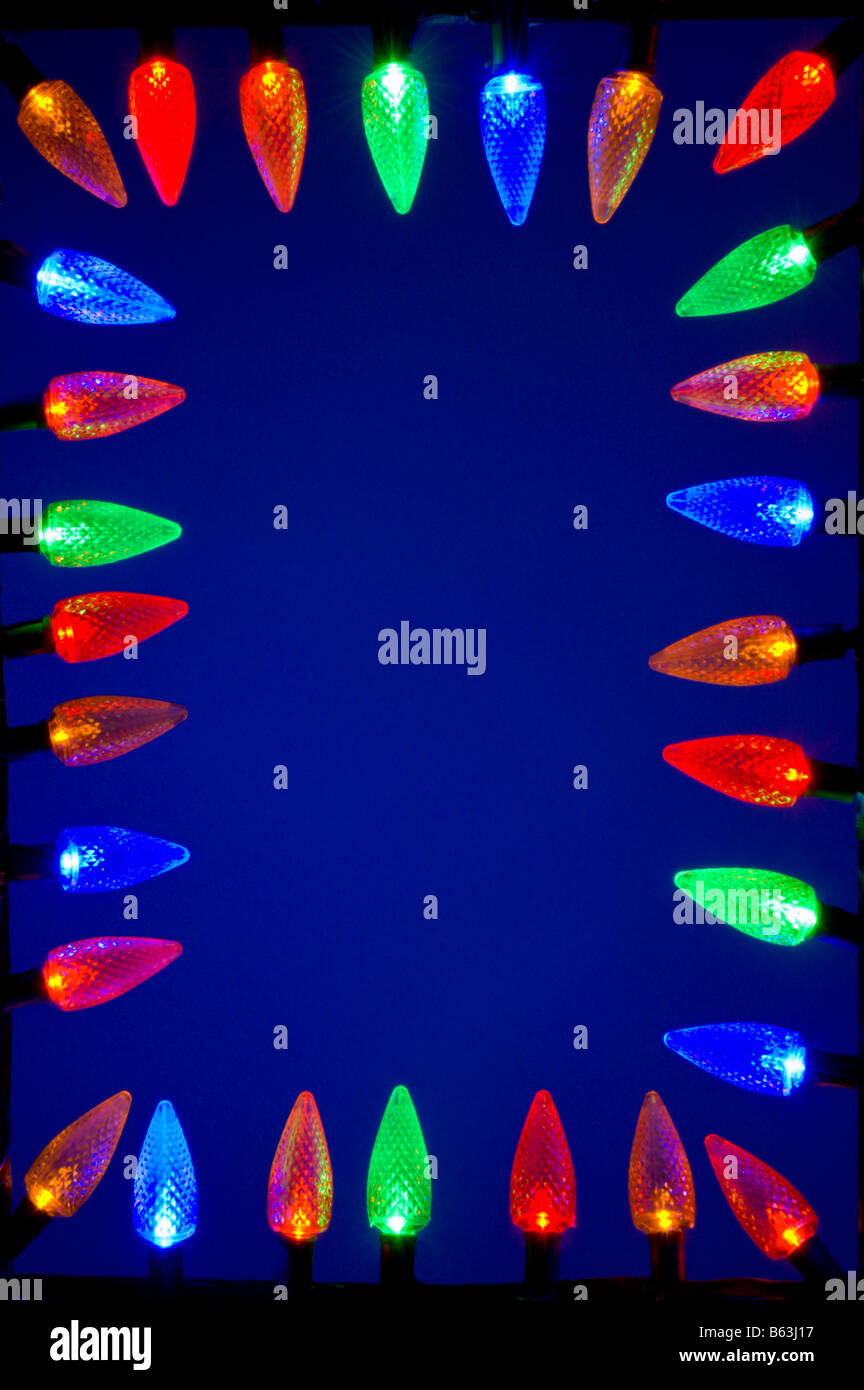 LED Christmas lights around the frame Stock Photo - Alamy