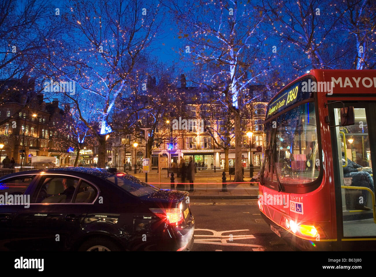 Christmas Lights In Sloane Square Chelsea London UK Stock Photo - Alamy