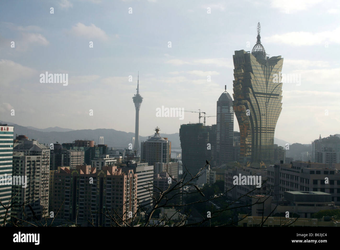 Macau skyline including Grand Lisboa Casino and Macau Tower April 2008 ...