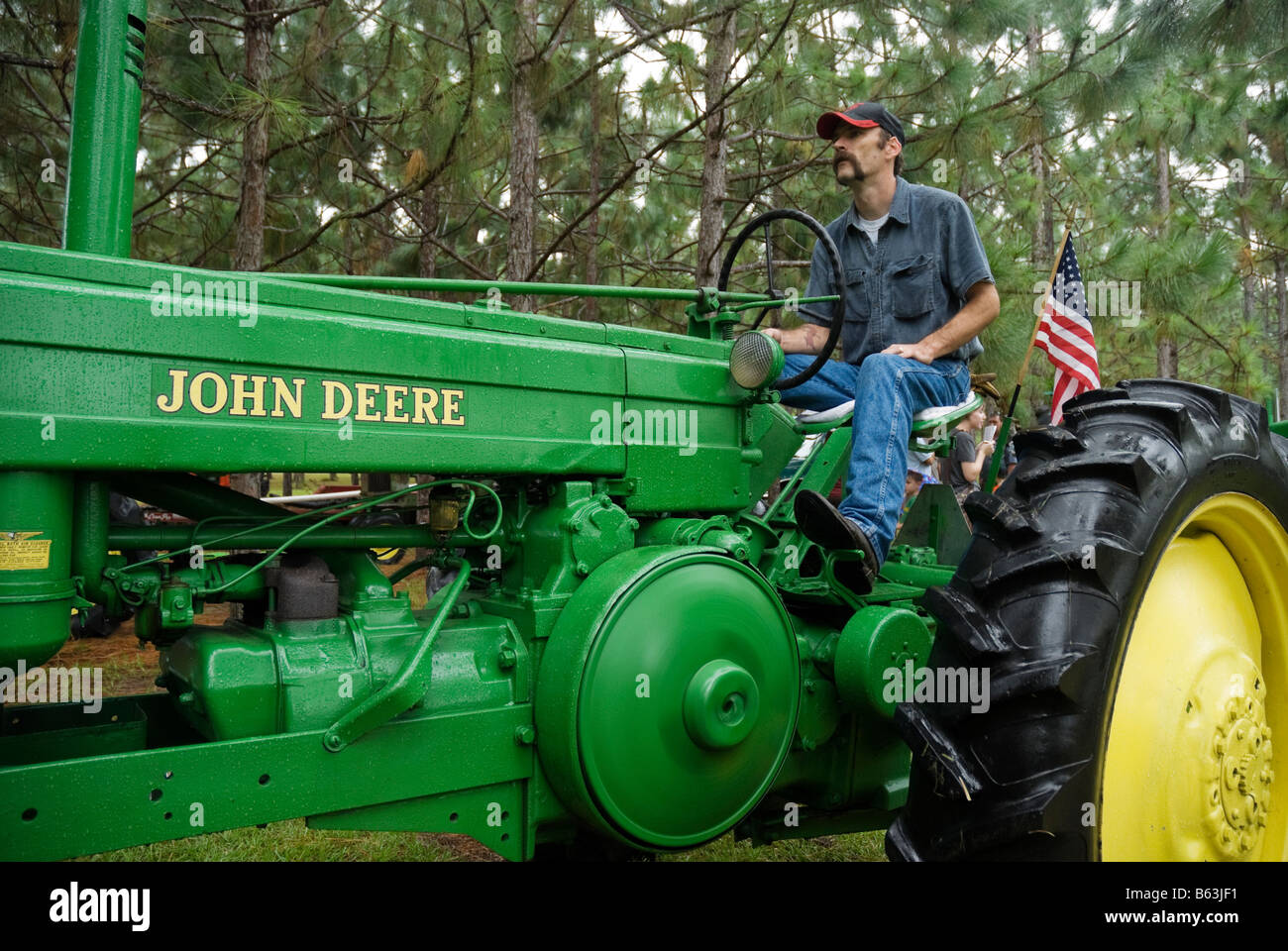 getting ready for antique tractor parade Florida Stock Photo - Alamy