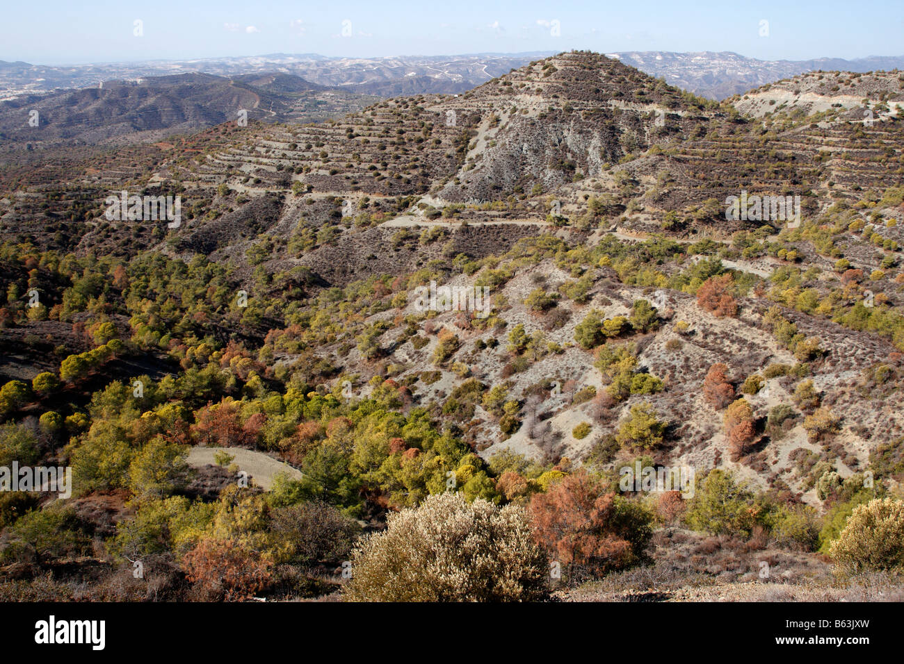 cyprus landscape near stavrovouni monastery in the foothills of the ...