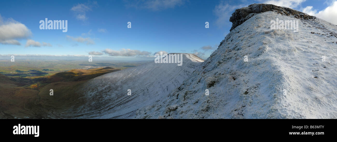 Brecon Beacons winter panorama Stock Photo - Alamy