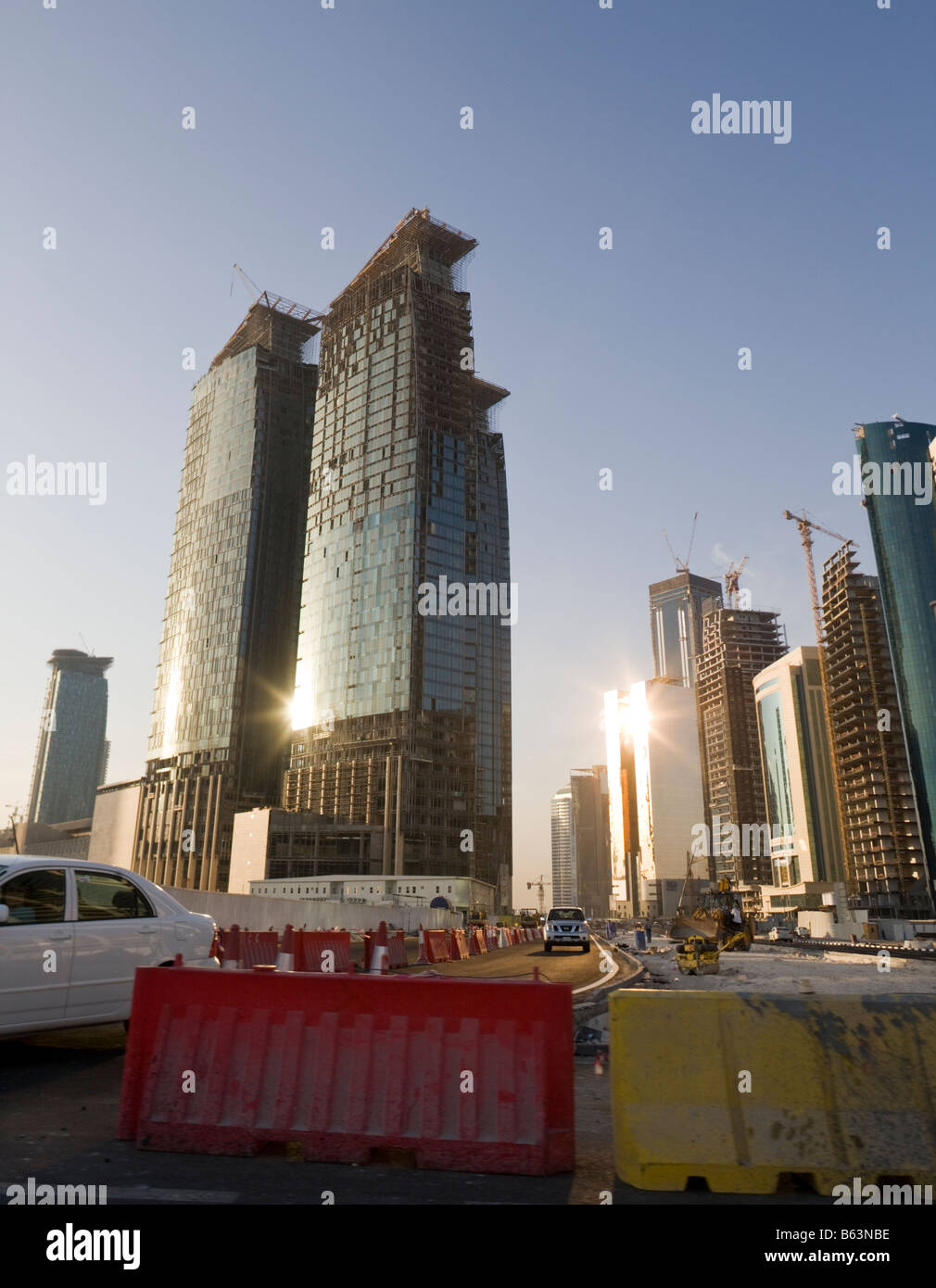 construction of highrise buildings in Doha, Qatar Stock Photo - Alamy