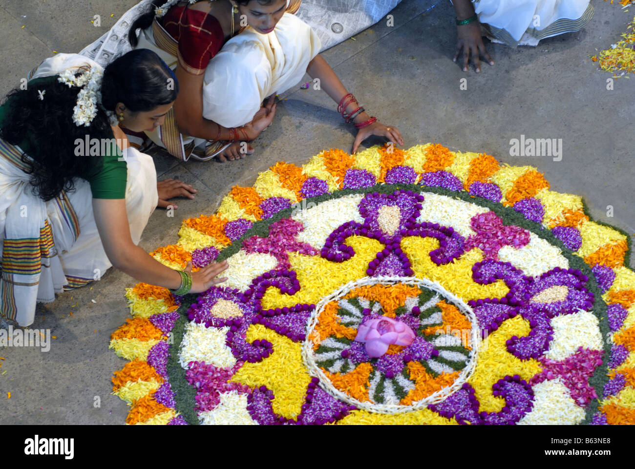FLORAL DECORATIONS DURING ONAM IN KERALA Stock Photo - Alamy