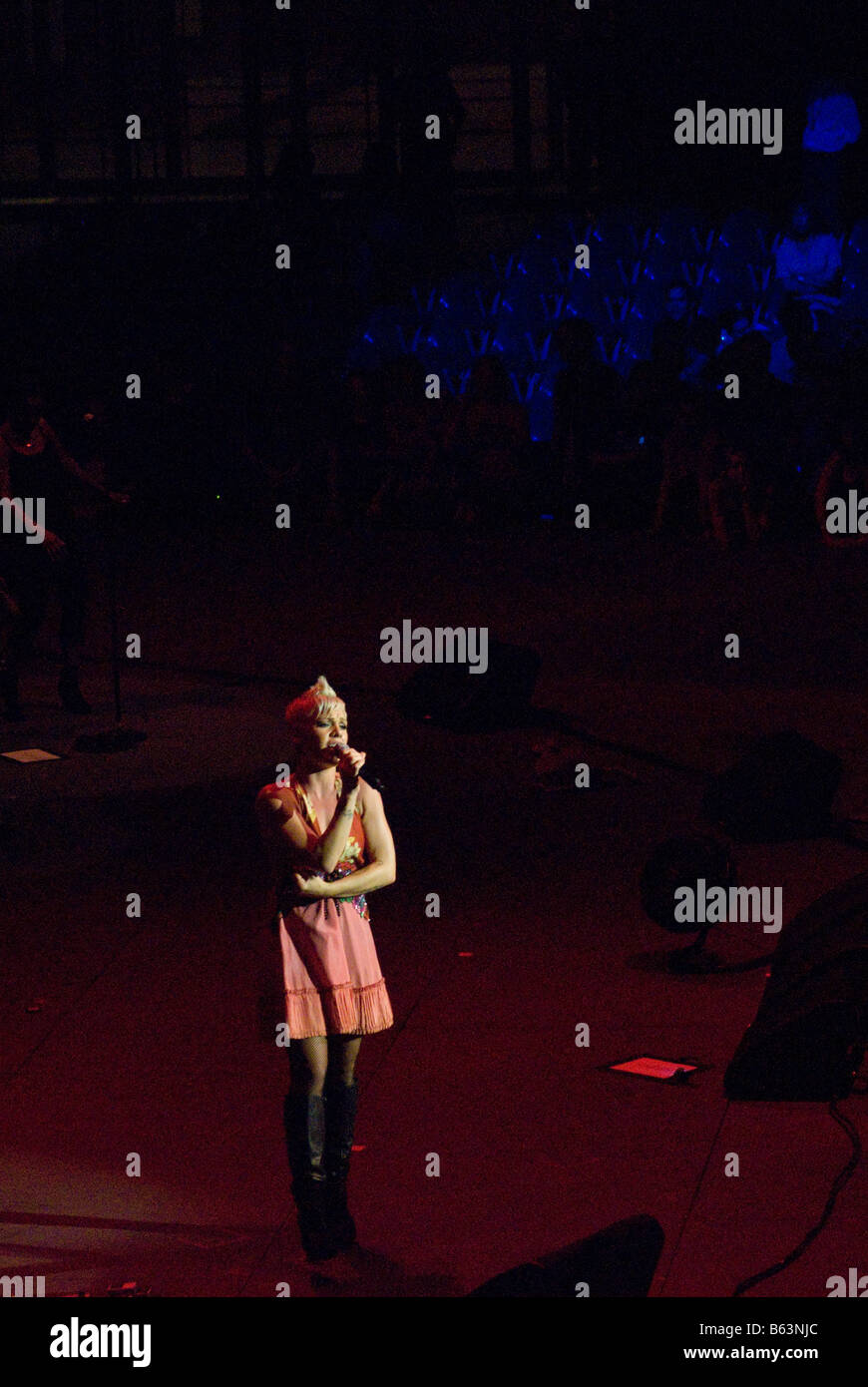 Pink, live concert at Roma Music Auditorium, Italy, 25/07/2007 Stock ...