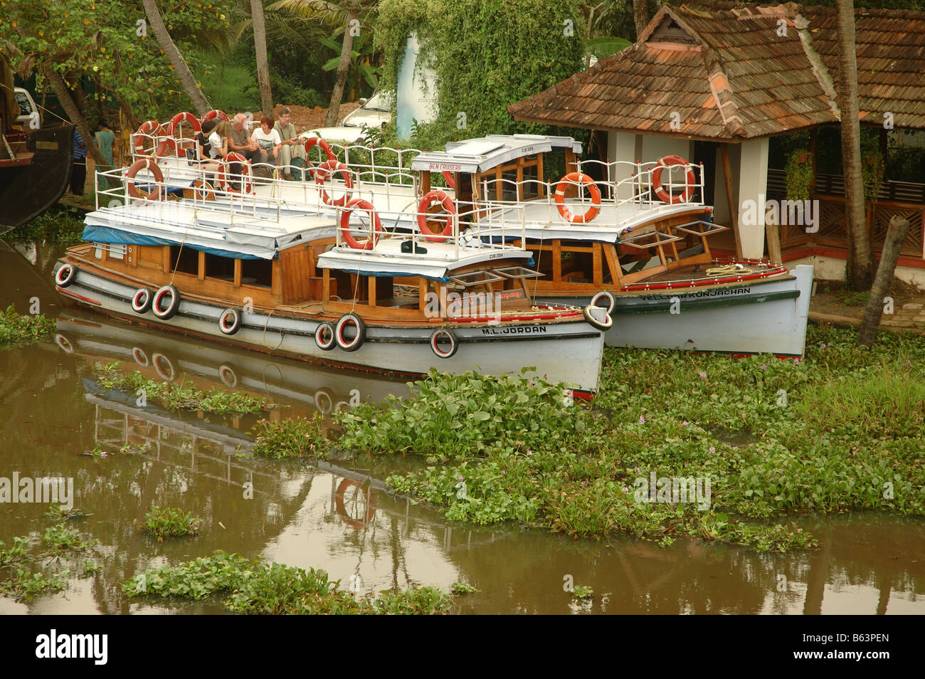 Two boats on the Backwaters of Kerala in Southern India Stock Photo - Alamy