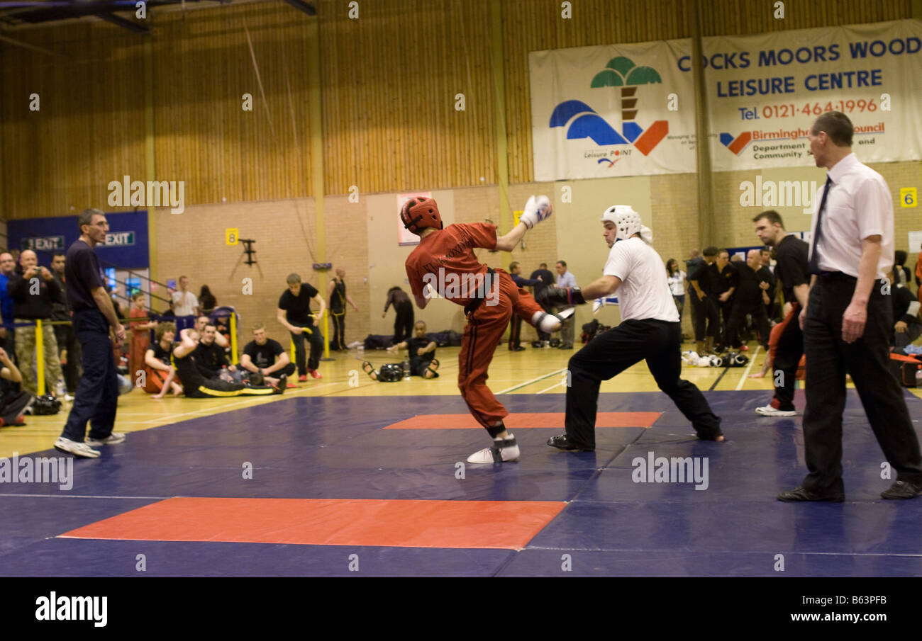 Competitors fighting in a kung fu tournament Stock Photo - Alamy