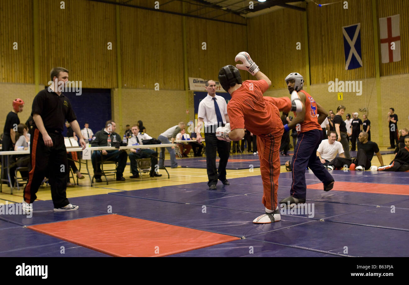 Competitors fighting in a kung fu tournament Stock Photo - Alamy