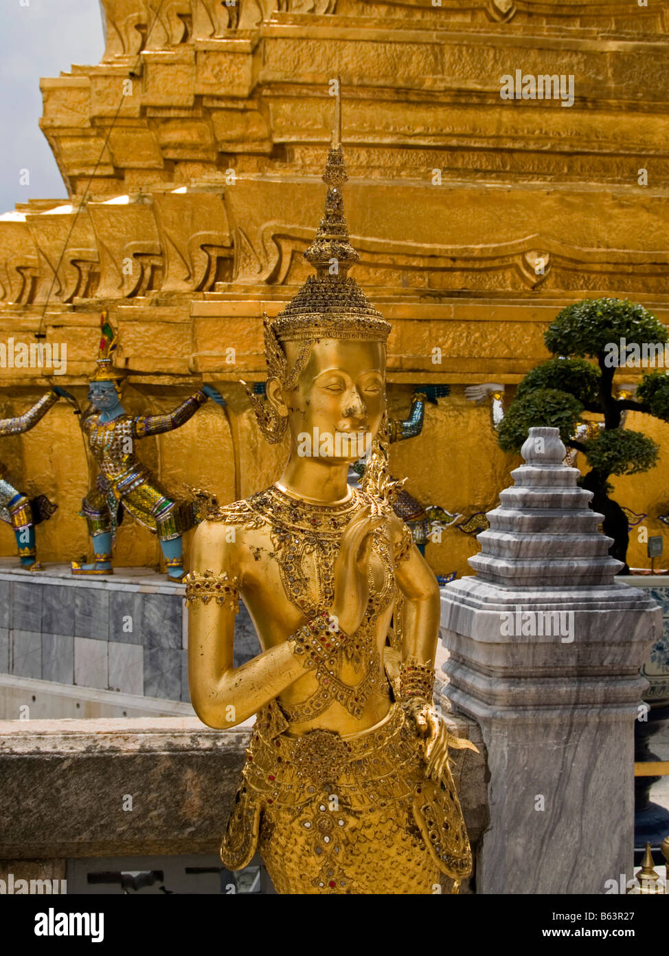 mythical guardian statue at the Golden Palace in Bangkok Thailand Stock ...