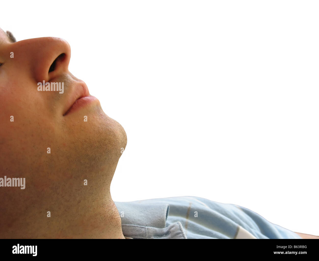 Shot of a man that looks to be sleeping includes clipping path Stock ...