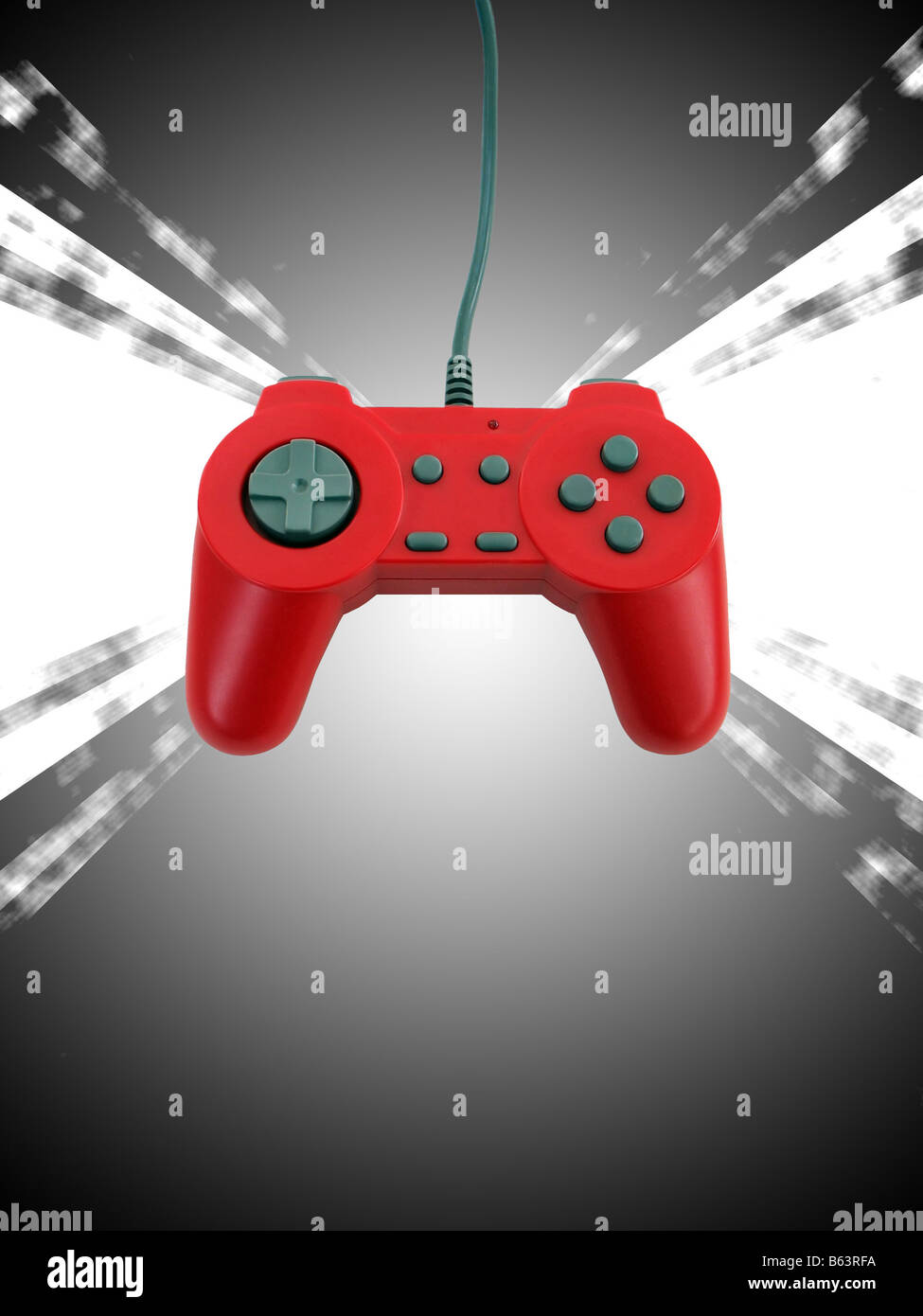 A red game controller with plenty of copy space This file includes the ...