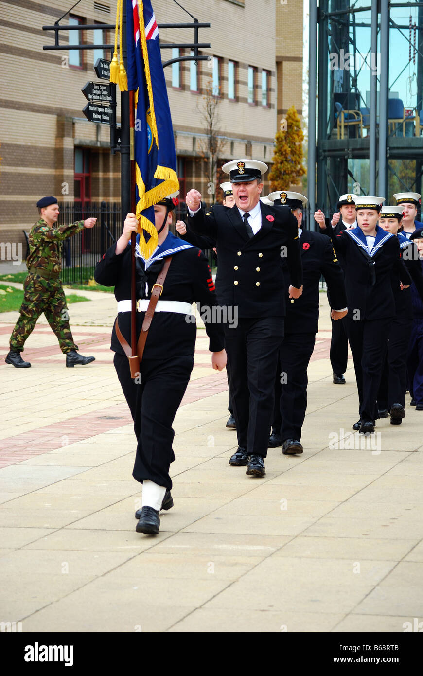 Sea Cadettes on parade on rememberance day 2008 Stock Photo - Alamy
