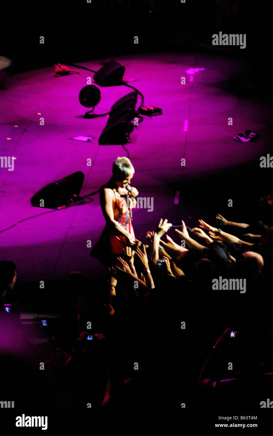 Pink, live concert at Roma Music Auditorium, Italy, 25/07/2007 Stock ...